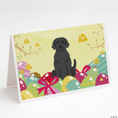 Caroline's Treasures Easter, Easter Eggs Black Labrador Greeting Cards ...