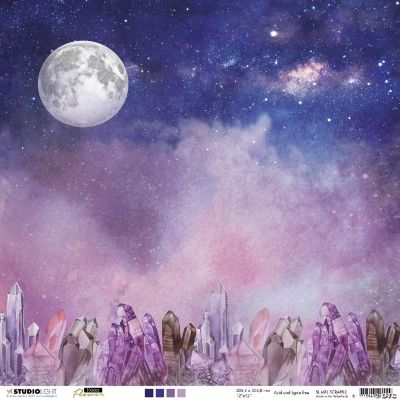 Studio Light SL Scrap Paper Purple Night Skies Moon Flower Collection ...