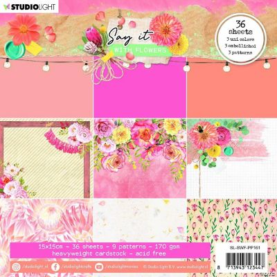 Studio Light Paper pad Pattern Paper Say it with Flowers 150x150mm nr161