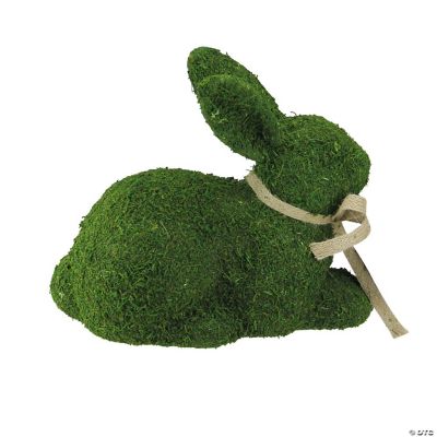 11" Green Moss Sitting Bunny Rabbit Easter Figure