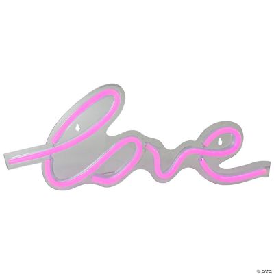 18" Pink LED 'Love' Neon Valentine's Day Wall Sign | Oriental Trading