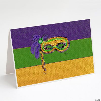 Caroline's Treasures Mardi Gras, Mardi Gras Mask on Stick Greeting ...