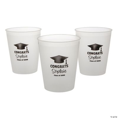 Bulk 50 Ct. Personalized Graduation Frosted Cups | Oriental Trading