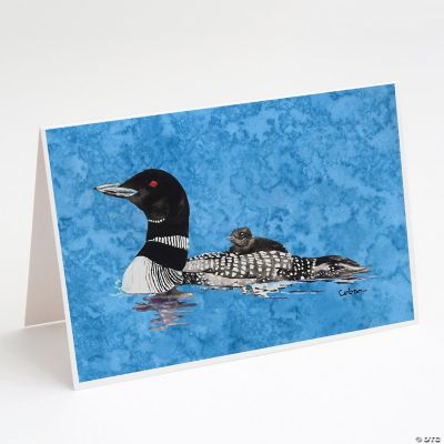 Caroline's Treasures Momma and Baby Loon Greeting Cards and Envelopes ...
