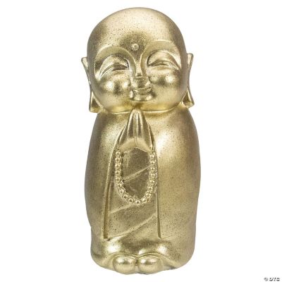 11.5" Golden Buddhist Monk Outdoor Statue | Oriental Trading
