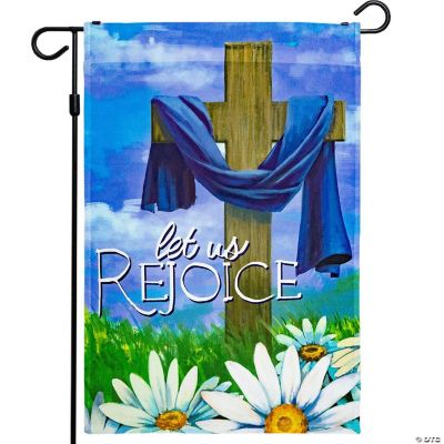 G128 Let Us Rejoice Easter Christian Religious Cross Garden Flag ...