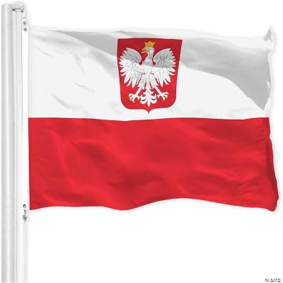 G128 Poland ENSIGN Flag 3x5 feet Printed 150D Indoor or Outdoor ...