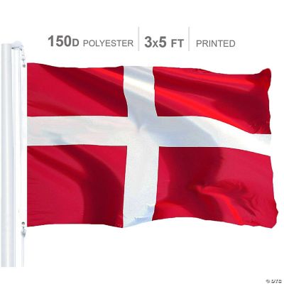 Denmark Danish Flag 150D Printed Polyester 3x5 Ft | Oriental Trading