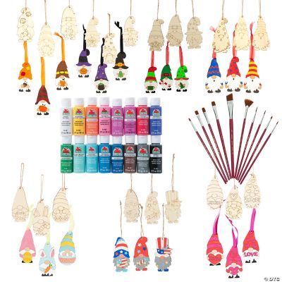 Bulk 110 Pc. Ultimate Holiday Gnome Ornament Craft Kit Assortment ...