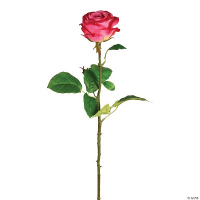 Vickerman 26" Artificial Deep Pink Rose Stem, 6 per Bag | Oriental Trading