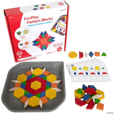 Learning Advantage FunPlay Pattern Blocks Homeschool Kit for Kids, 86 ...
