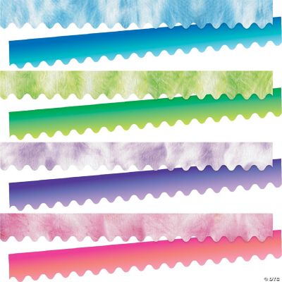 Tie-Dye & Ombré Double-Sided Scalloped Border Set of 4 Colors, 156 Feet ...
