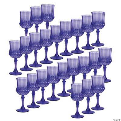 Bulk 48 Ct. Purple Patterned Plastic Wine Glasses | Oriental Trading
