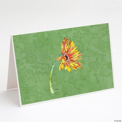 Caroline's Treasures Gerber Daisy Orange Greeting Cards and Envelopes ...