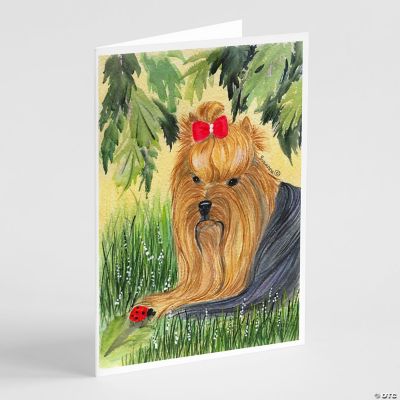 Caroline's Treasures Yorkie Greeting Cards and Envelopes Pack of 8, 7 x ...
