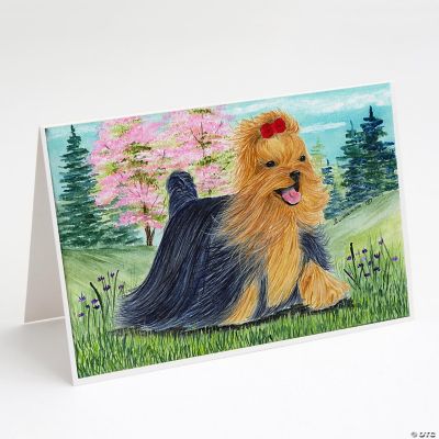 Caroline's Treasures Yorkie Greeting Cards and Envelopes Pack of 8, 7 x ...