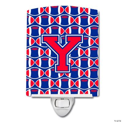 Caroline's Treasures Letter Y Football Harvard Crimson and Yale Blue ...