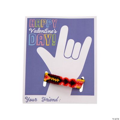 Sign Language Bracelet Valentine Exchanges with Card for 12
