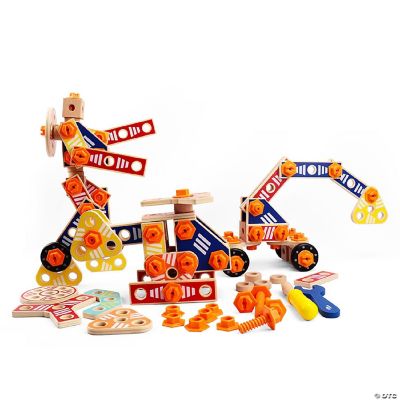 Leo & Friends Wooden Builder Construction Set 72-Piece | Oriental Trading