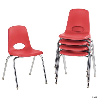 18" Stack Chair with Swivel Glides, 5-Pack - Red