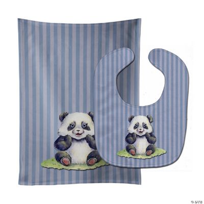 Caroline's Treasures Panda Bear Baby Bib & Burp Cloth, 11 x 18, Wild ...