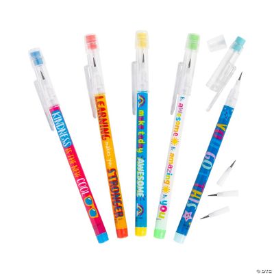6" Bulk 50 Pc. Motivational Plastic Stacking Point Pencil Assortment ...