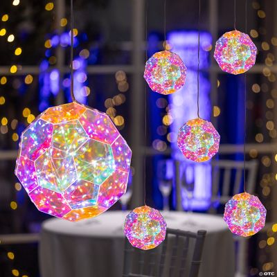 5 3/4" Bulk 6 Pc. Prismatic Hexagon Sphere-Shaped Light-Up Decorations ...