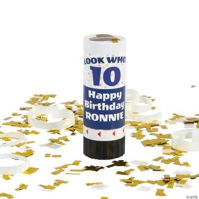 Personalized Kids Birthday Confetti Party Poppers - 12 Pc. | Oriental ...