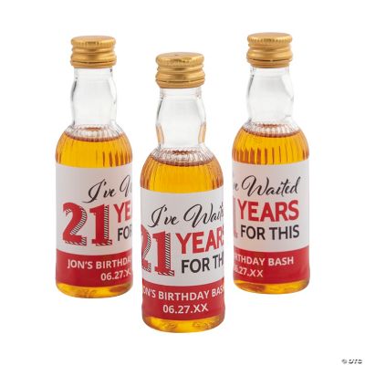 Personalized 21st Birthday Party Shooter Labels - 25 Pc. | Oriental Trading