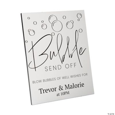 Personalized Bubble Favor Tabletop Sign | Oriental Trading