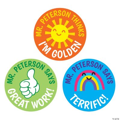 Bulk 120 Pc. Personalized Teacher Mini Reward Stickers | Oriental Trading
