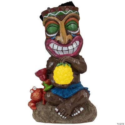Northlight 13.75" Solar Lighted Polynesian Outdoor Garden Smiling Tiki ...