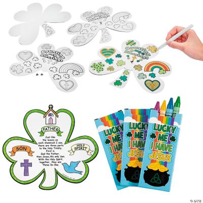 Color Your Own Religious St. Patrick’s Day Shamrock Kit for 24