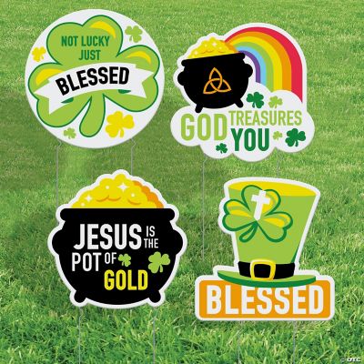 16" x 16" Religious St. Patrick's Day Yard Signs - 4 Pc. | Oriental Trading