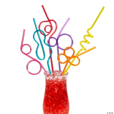 Funny Shapes Silly Straws - 12 Pc.