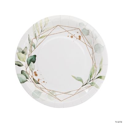 9" Eucalyptus Disposable Paper Dinner Plates - 8 Ct. | Oriental Trading
