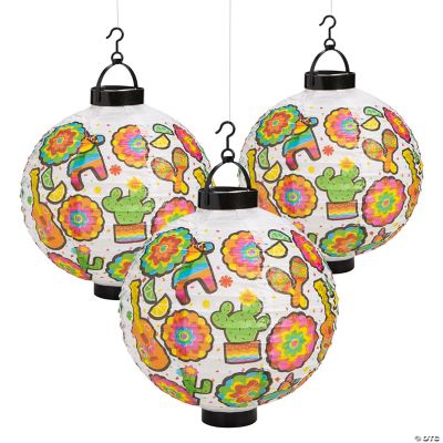 10" Fiesta Light-Up Hanging Paper Lanterns - 3 Pc. | Oriental Trading