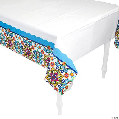 54" x 108" Colorful Fiesta Party Plastic Tablecloth | Oriental Trading