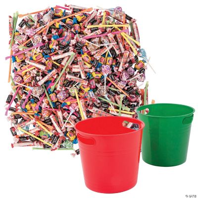 Red & Green Buckets with Candy Parade Kit - 1004 Pc. | Oriental Trading