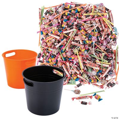 Orange & Black Buckets with Candy Parade Kit - 1004 Pc. | Oriental Trading