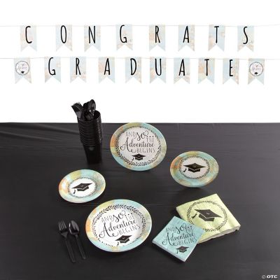 87 Pc. Grad Adventure Disposable Tableware Kit for 8 Guests