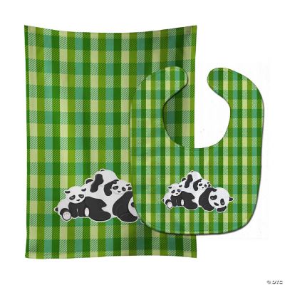 Caroline's Treasures Pandas Baby Bib & Burp Cloth, 11 x 18, Wild ...
