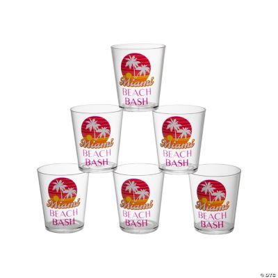 Miami Beach Bash Disposable Plastic Shot Glasses - 12 Pc. | Oriental ...