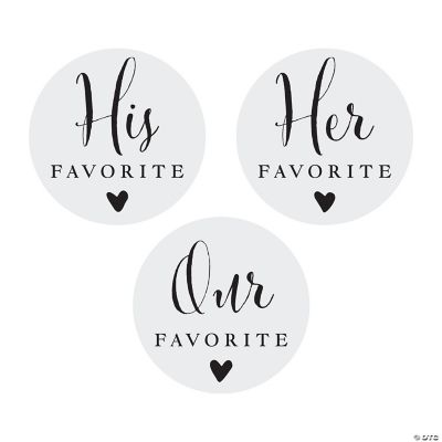Bulk 144 Pc. His, Hers, Ours Wedding Favor Stickers | Oriental Trading