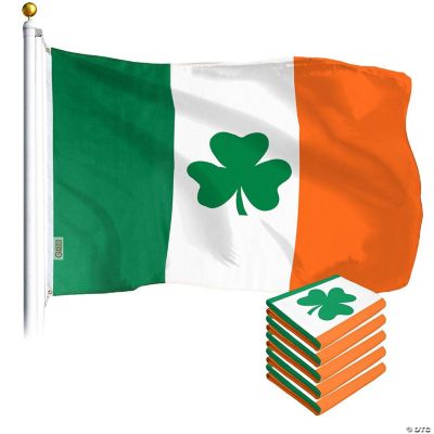G128 - Ireland SHAMROCK Irish Flag 3x5FT 5 Pack Printed Polyester ...
