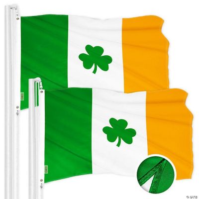 G128 - Ireland SHAMROCK Irish Flag 3x5FT 2 Pack Embroidered Polyester ...