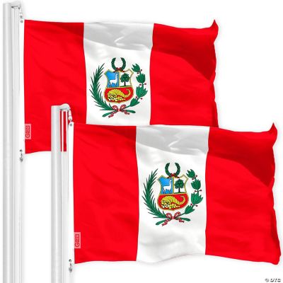 G128 - Peru Peruvian Flag 3x5FT 2 Pack 150D Printed Polyester ...