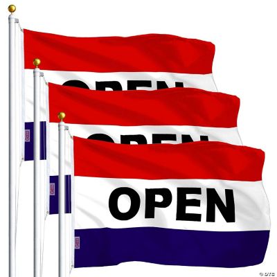G128 - Open Flag 3x5FT 3 Pack Printed Polyester | Oriental Trading
