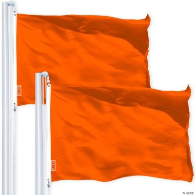G128 - Solid Orange Color Flag 3x5FT 2 Pack Printed 150D Polyester ...