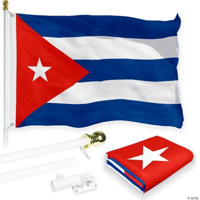 G128 - Combo Pack: 6 Feet Tangle Free Spinning Flagpole (White) Cuba ...